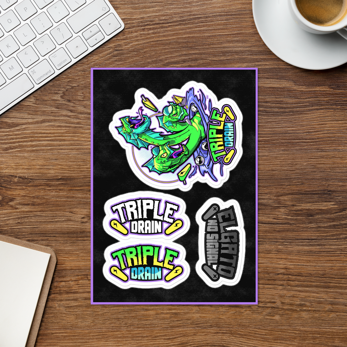 Triple Drain - Sticker sheet – Silverball Swag